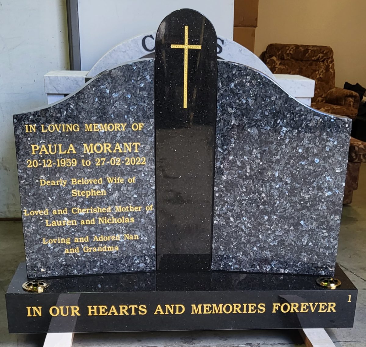 GCS 16 - Black Galaxy Base & Middle Headstone, Blue Pearl Outer ...